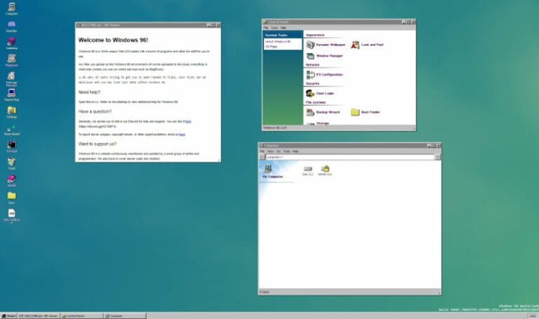 Windows 96 е веб апликација која ви овозможува користење на оперативен ...